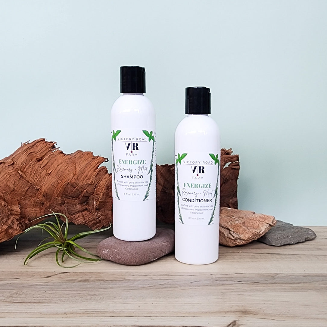 ENERGIZE Rosemary + Mint Shampoo + Conditioner Duo – Victory Road Farm